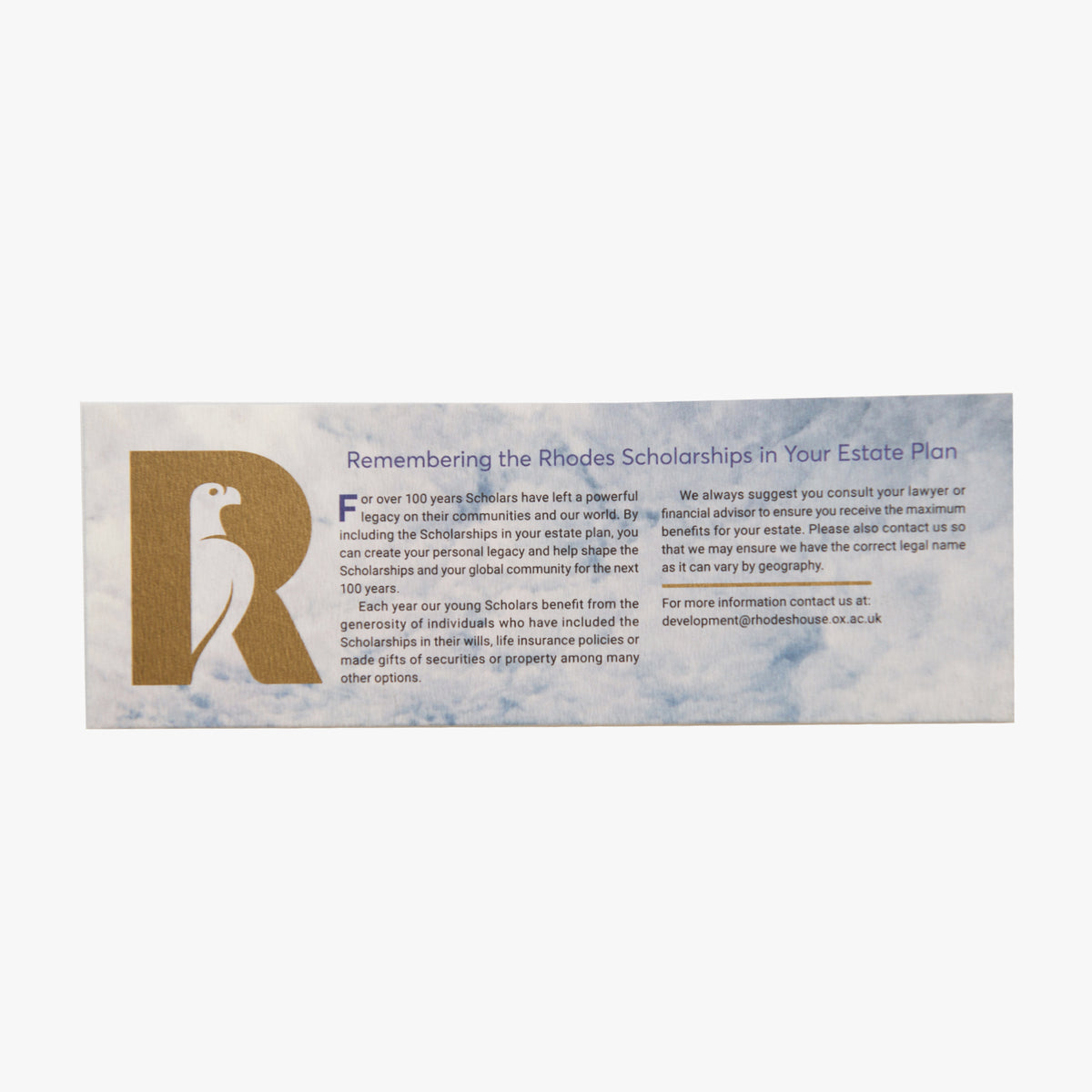 Rhodes Legacy Bookmark (Internal) – The College Store